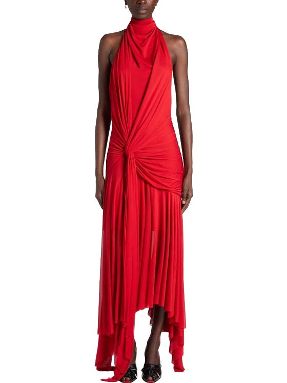 ALEXANDER MCQUEEN McQueen Draped Jersey Halter Neck Maxi Dress